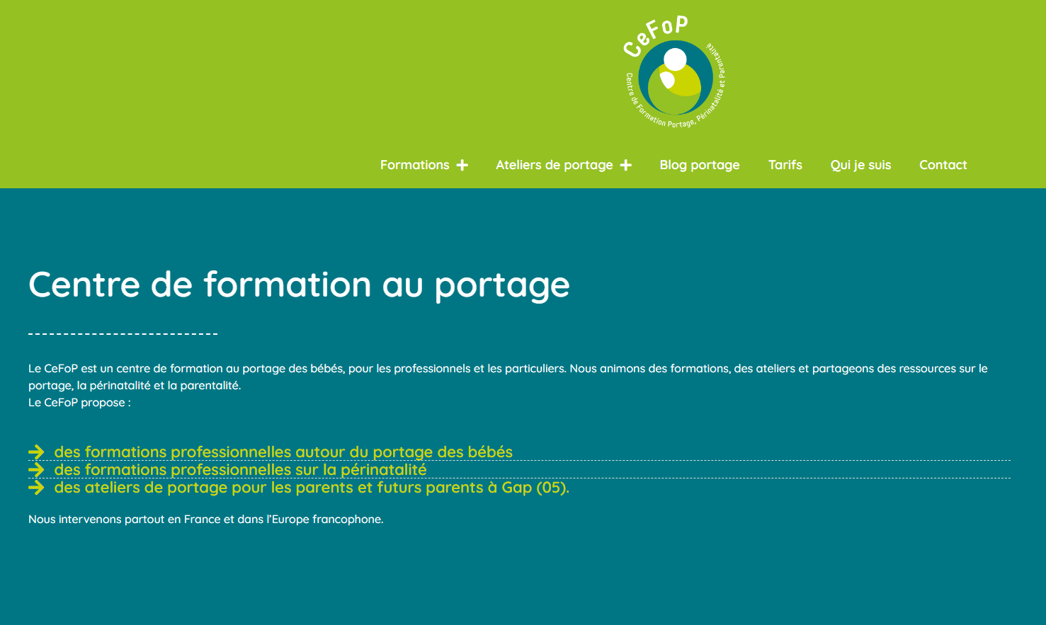 Création de site pour le CEFOP à Gap - Hibouweb
